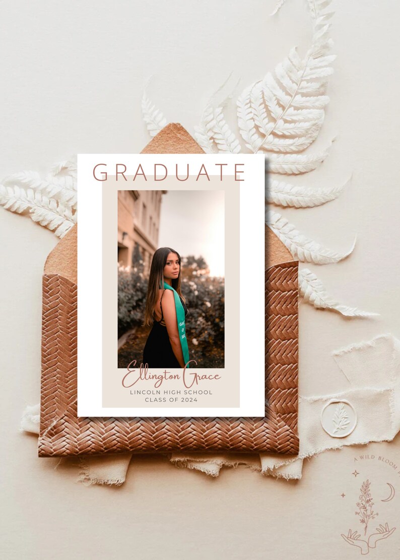Editable Graduation Invite Template With Photo, Instant Download, Canva ...