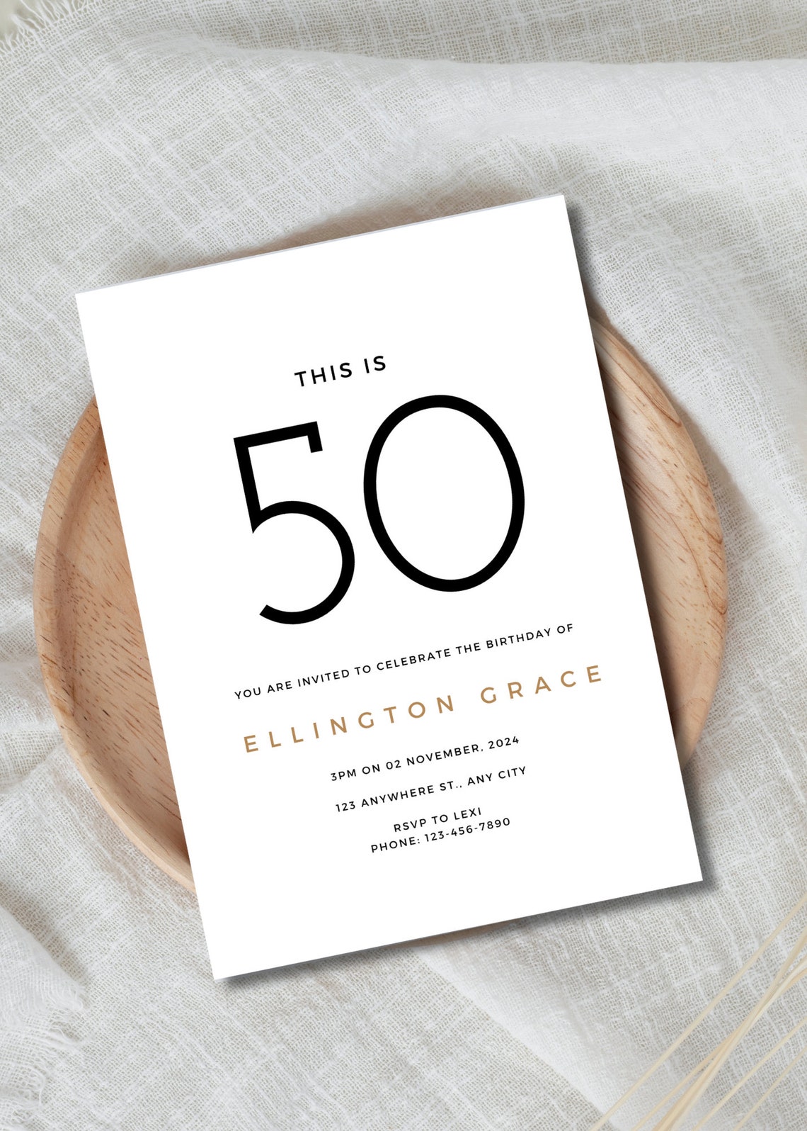 Simplistic Birthday Invitation, Instant Download, Canva Template, DIY ...