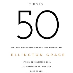 Simplistic Birthday Invitation, Instant Download, Canva Template, DIY ...