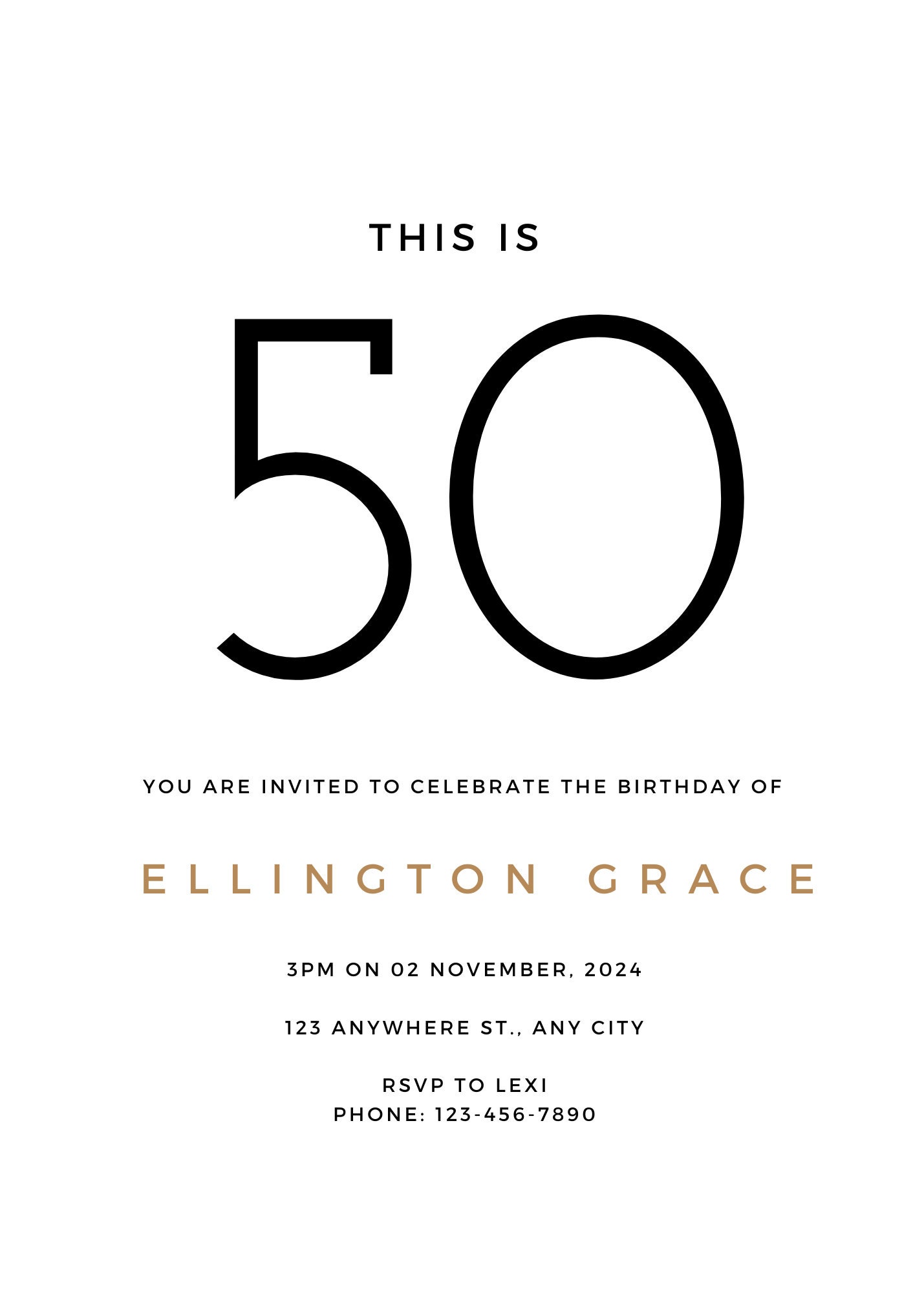 Simplistic Birthday Invitation, Instant Download, Canva Template, DIY ...