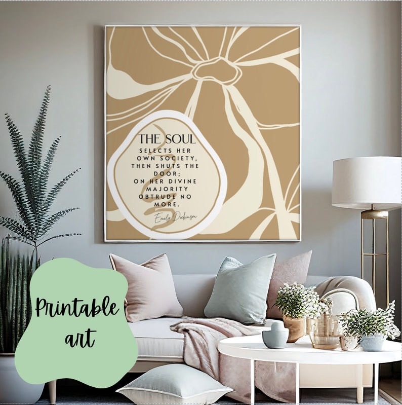 Emily Dickinson: the Soul, Inspirational Poetry Printable. Neutral ...