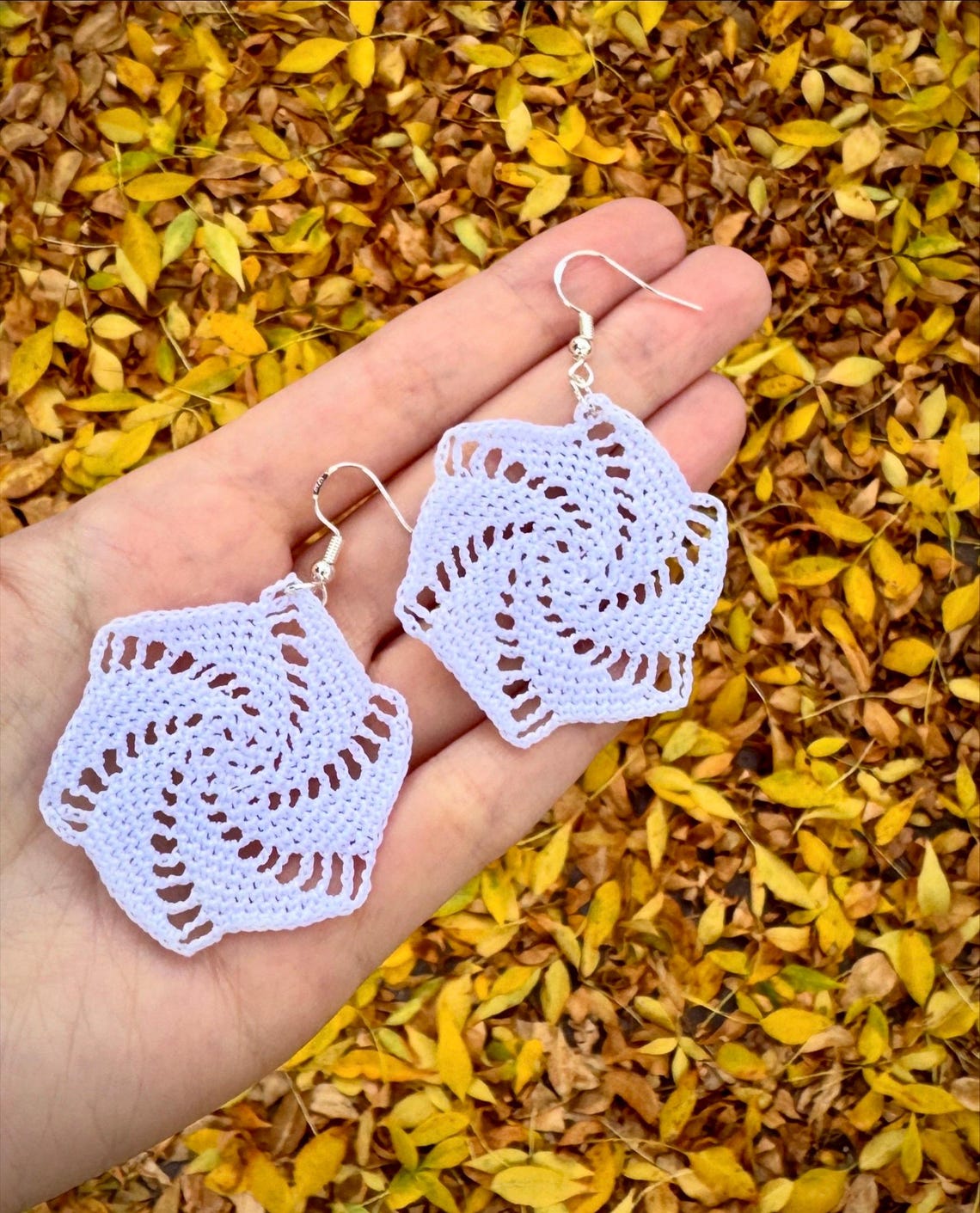 Crochet Earrings, Micro Crochet Little Fan Earrings - Etsy