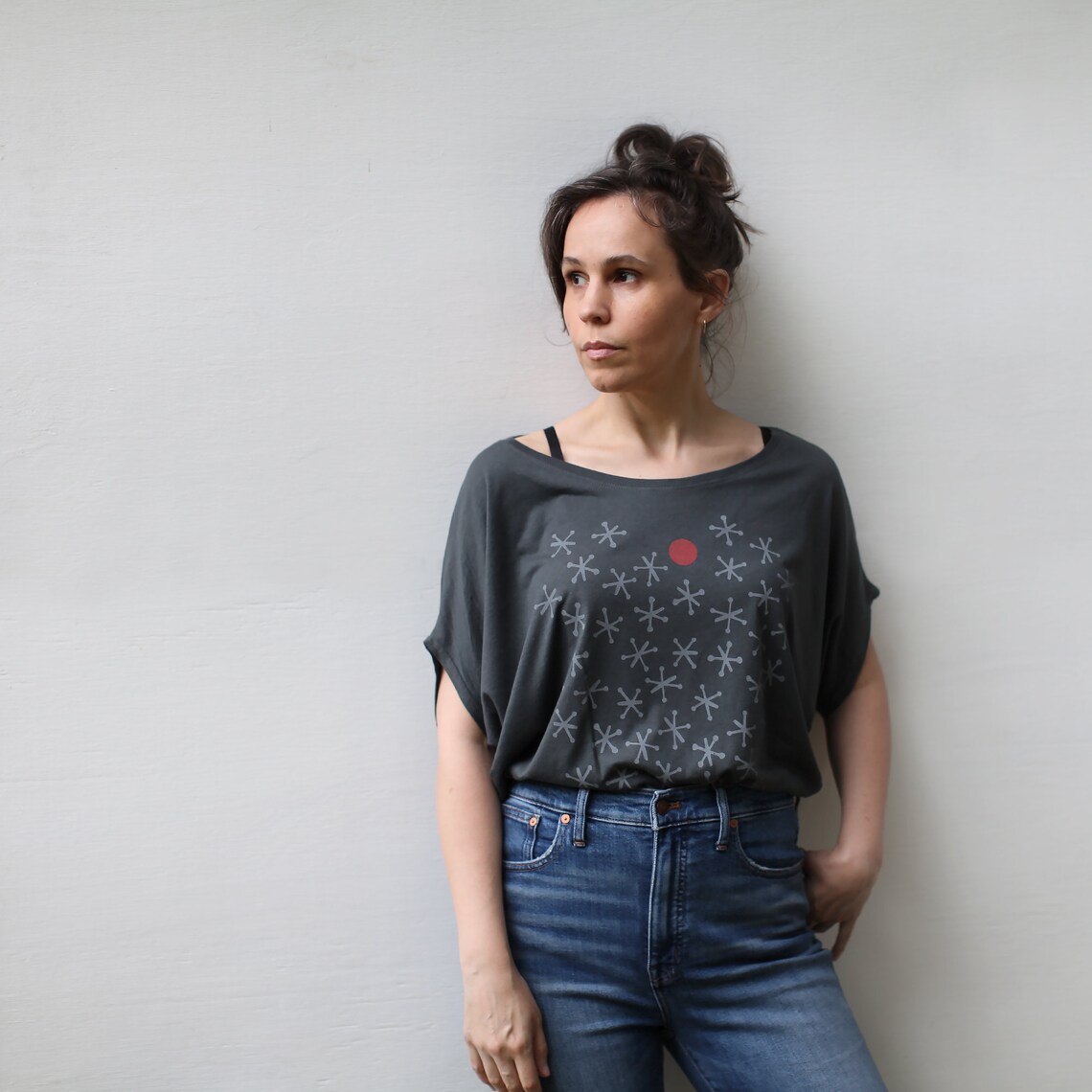Retro Jacks Game off the Shoulder Bamboo and Organic Cotton Top, Hand ...