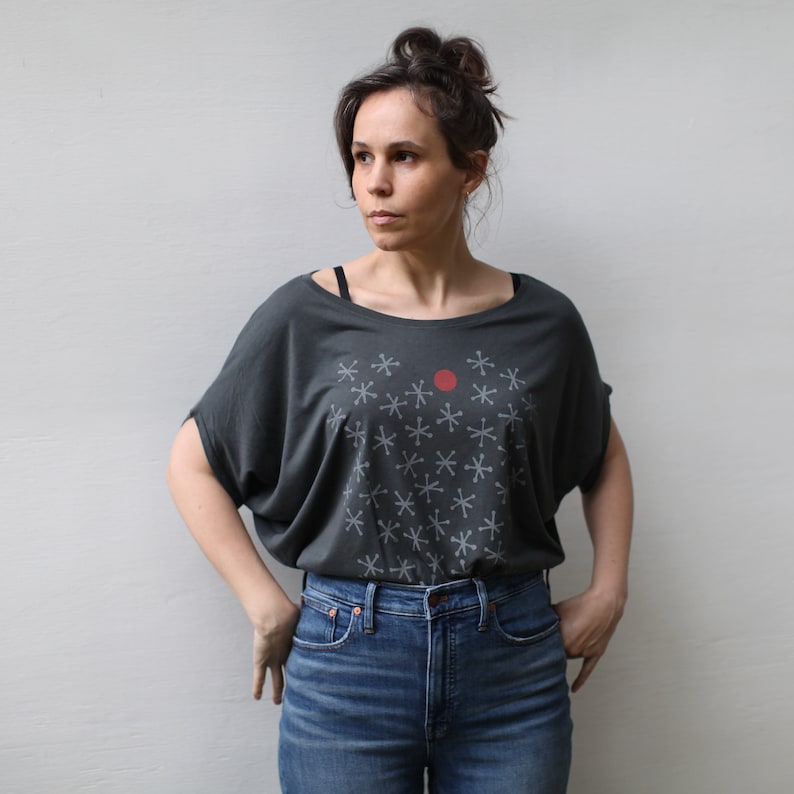 Retro Jacks Game off the Shoulder Bamboo and Organic Cotton Top, Hand ...