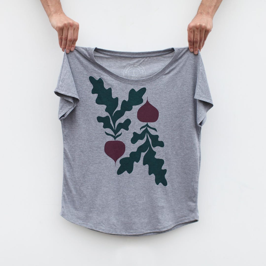 Red Beets Dolman Sleeve T-shirt in Heather Gray, Spring Clothing Gift ...
