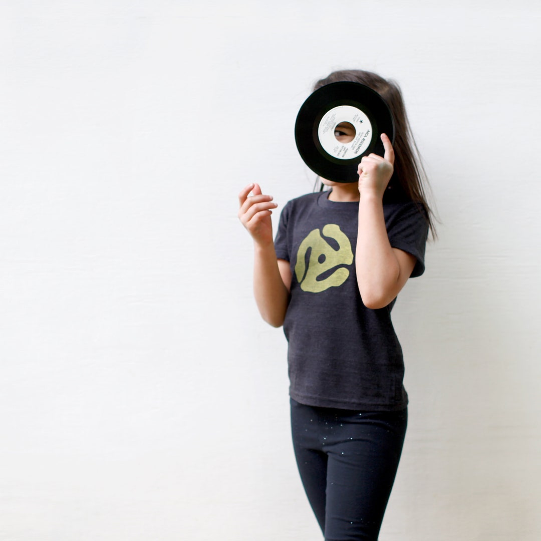 Vinyl Record 45 Adapter T Shirt for Kids, Gender Neutral Baby Toddler ...