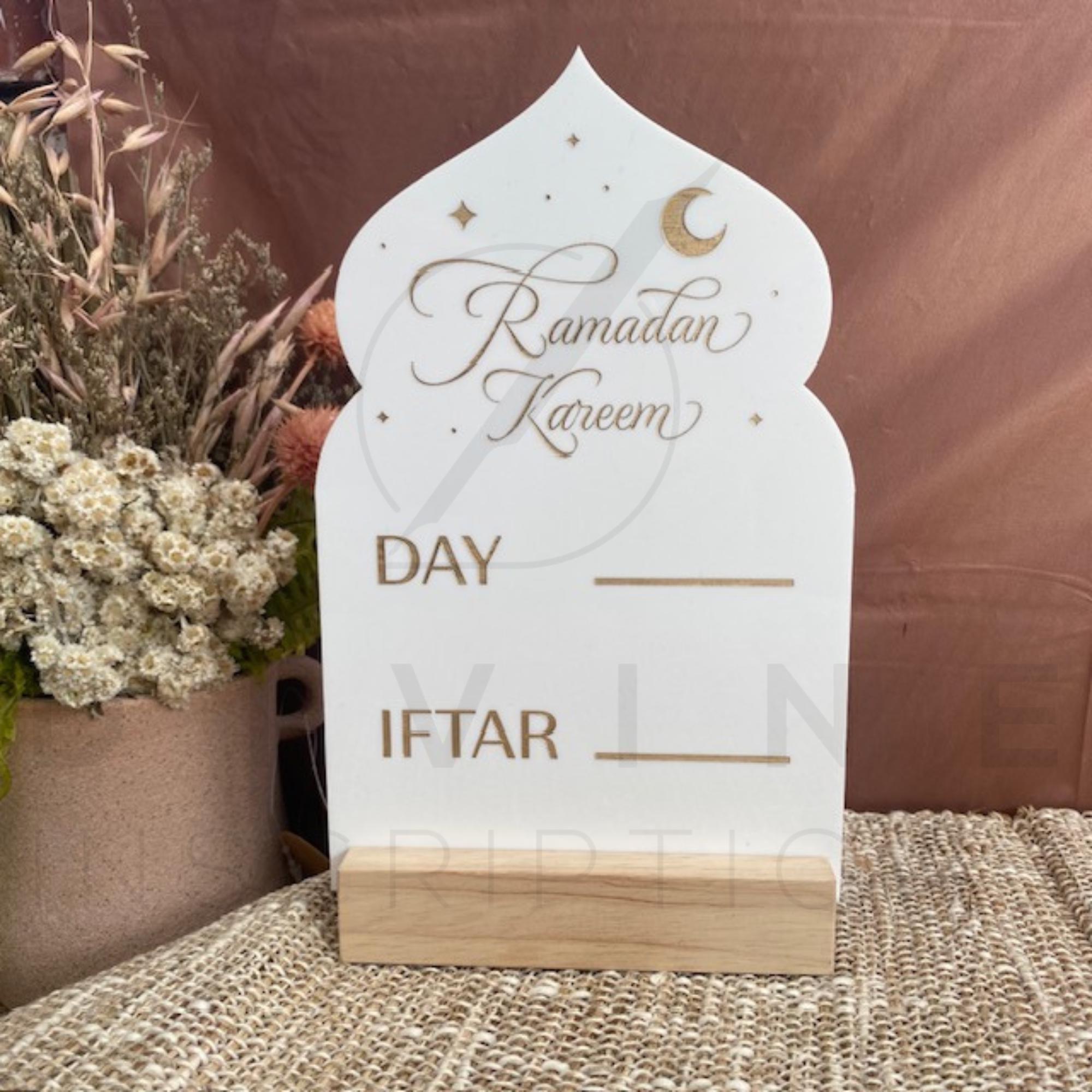 Acrylic Ramadan Iftar Time Sign: Engraved Suhoor Calendar - Etsy