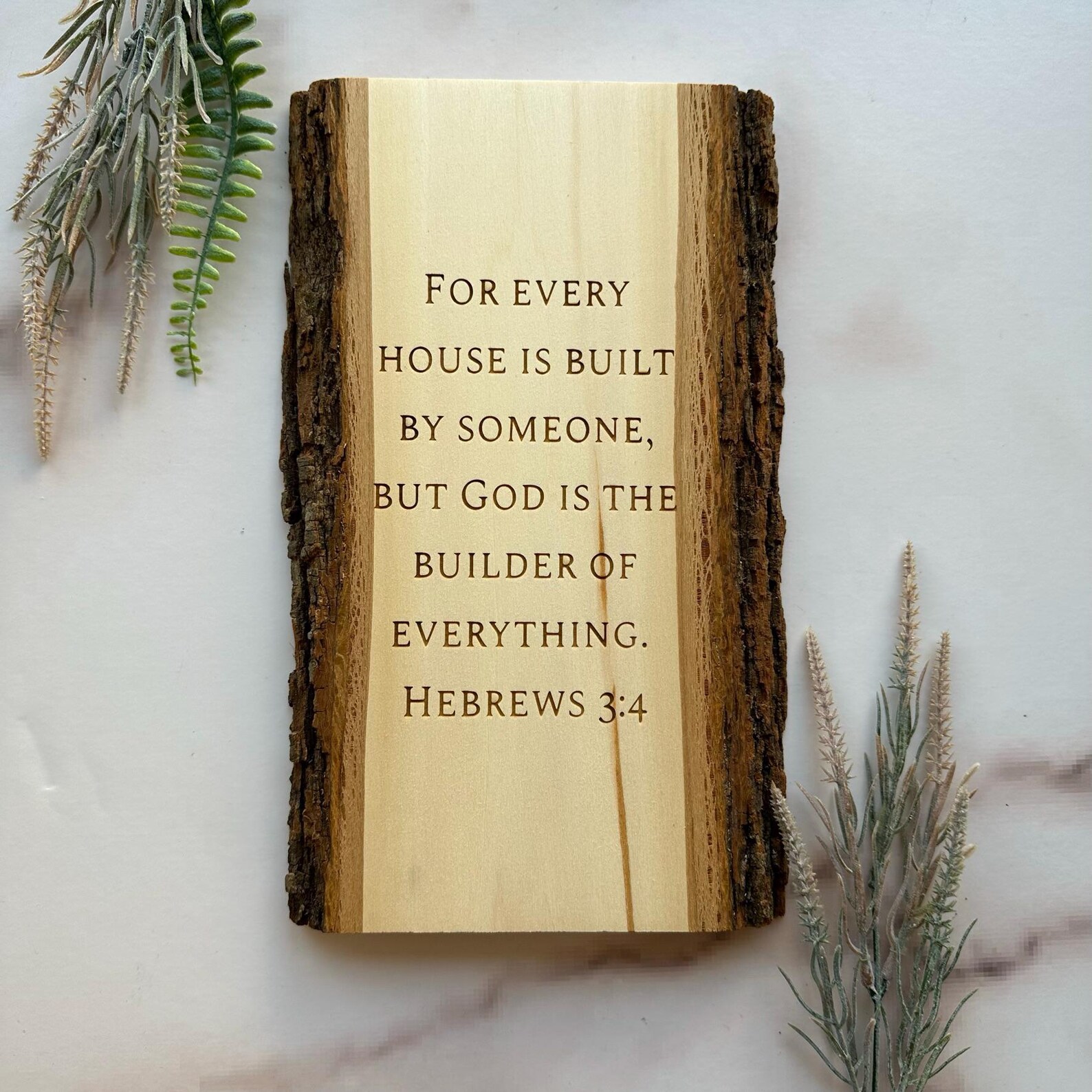 Builder of Everything Hebrews 3:4 Verse, Rustic Scripture Wall Art ...