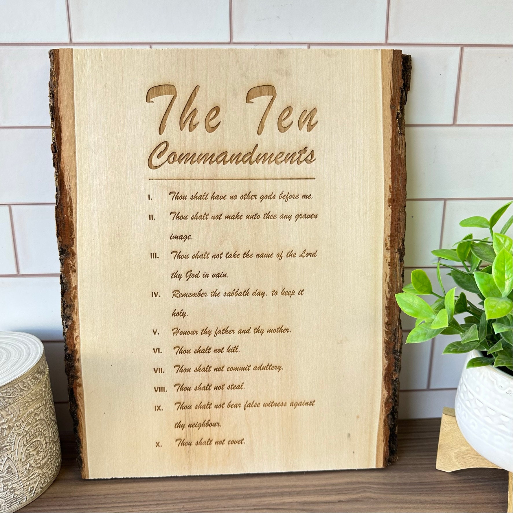 The Ten Commandments Wood Decor Rustic Religious Home Decor, Divine ...