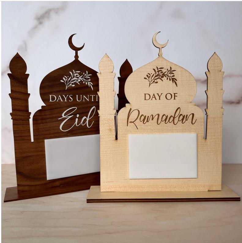 Ramadan Countdown Sign: Wooden Eid Calendar, Changeable Numbers - Etsy