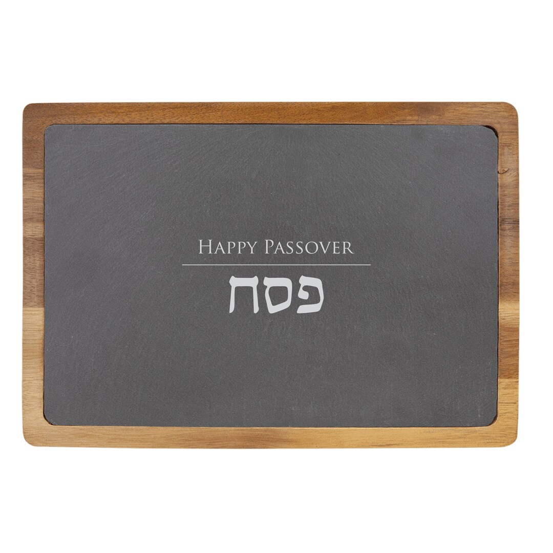 Happy Passover Slate Cutting Board - Hebrew Engraved Pesach Gift ...