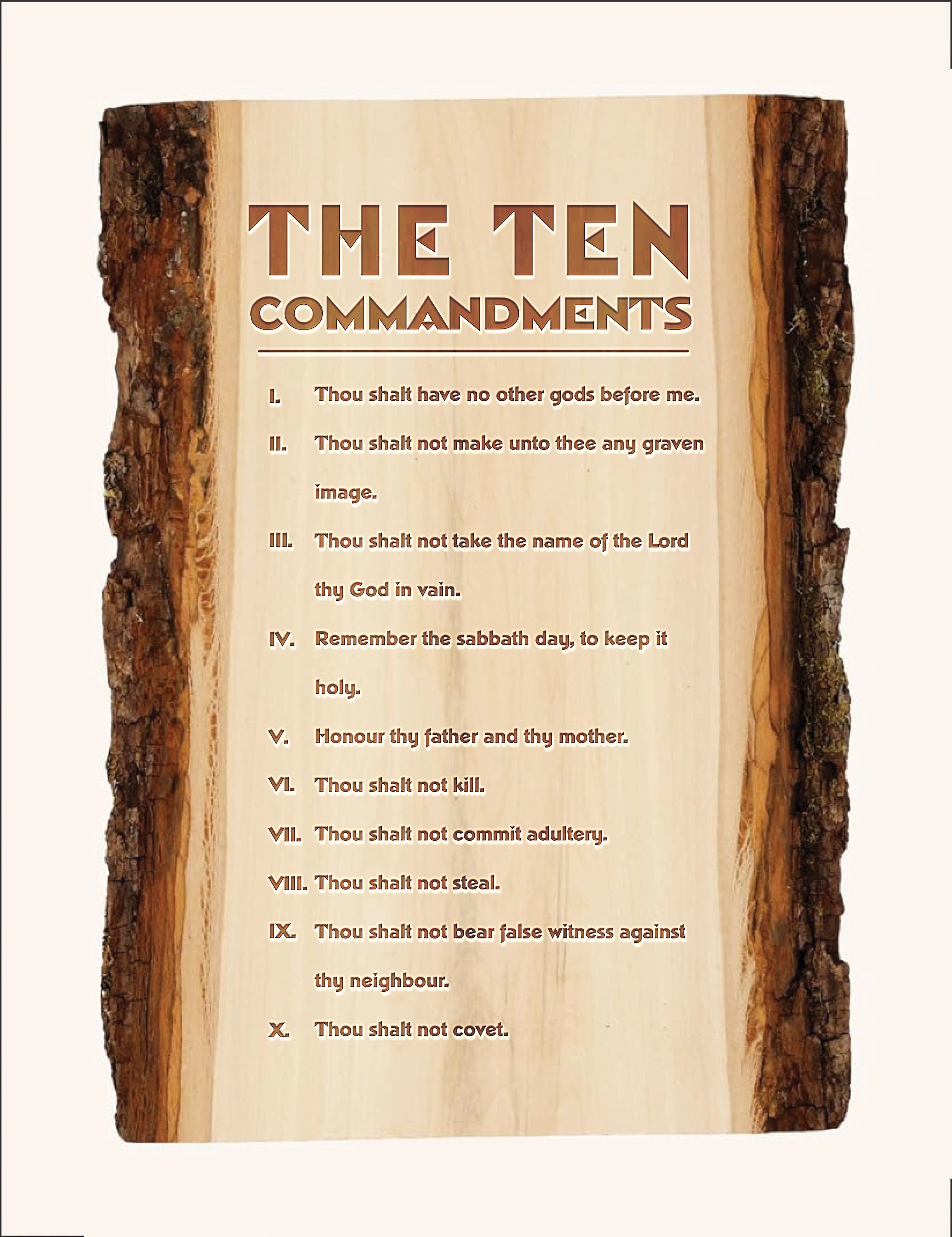 The Ten Commandments Wood Decor Rustic Religious Home Decor, Divine ...
