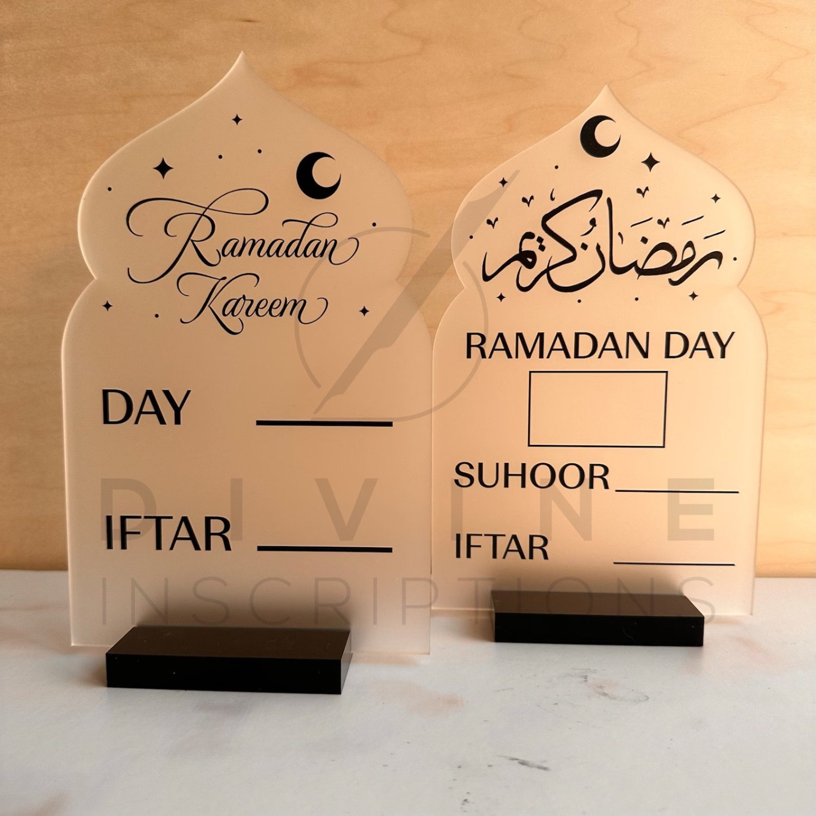Dry Erase Iftar Time Sign Iftar Time Suhoor Time Sign Acrylic Ramadan ...