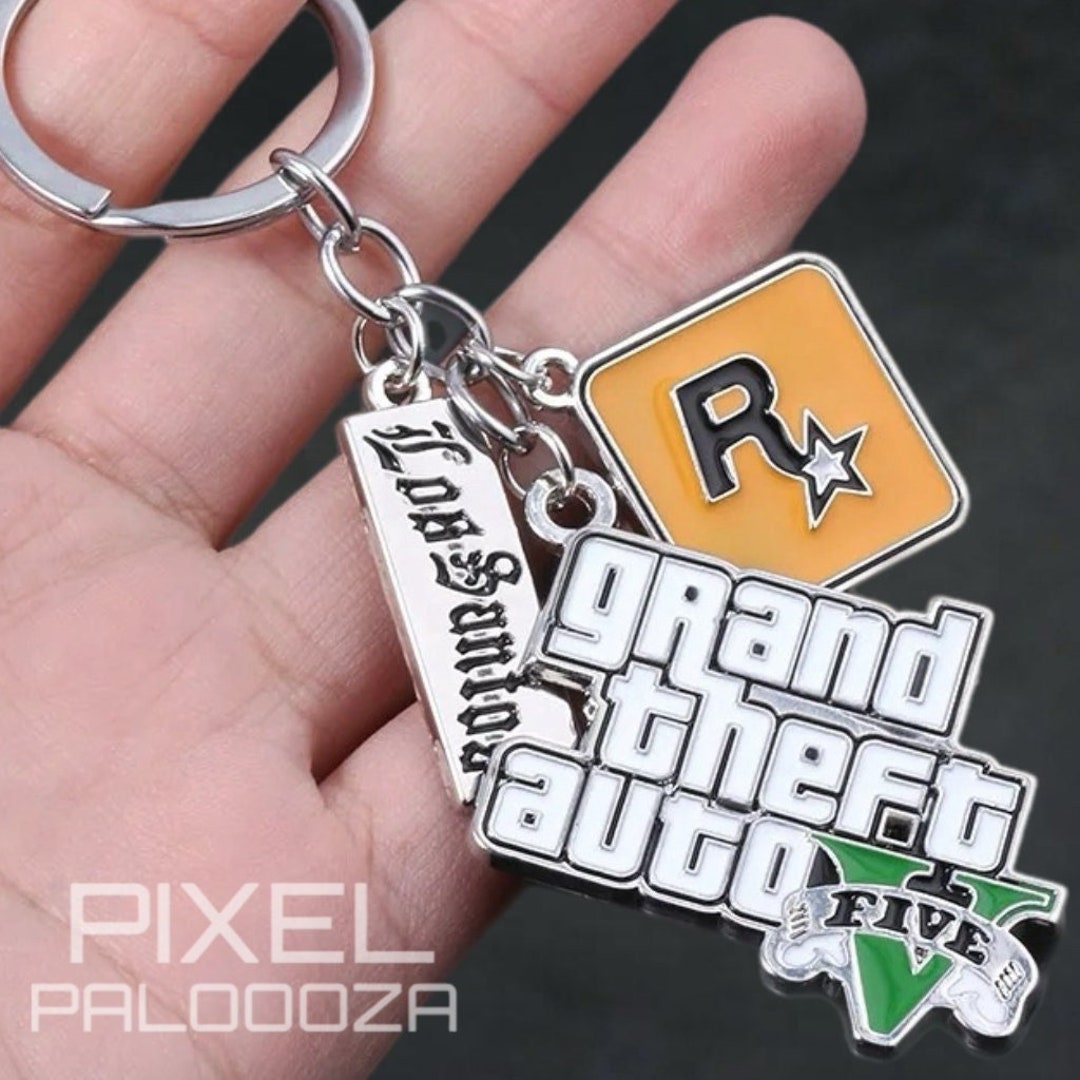 Custom Grand Theft Auto GTA V 5 Key Chain Metal Gift Gaming Franklin ...