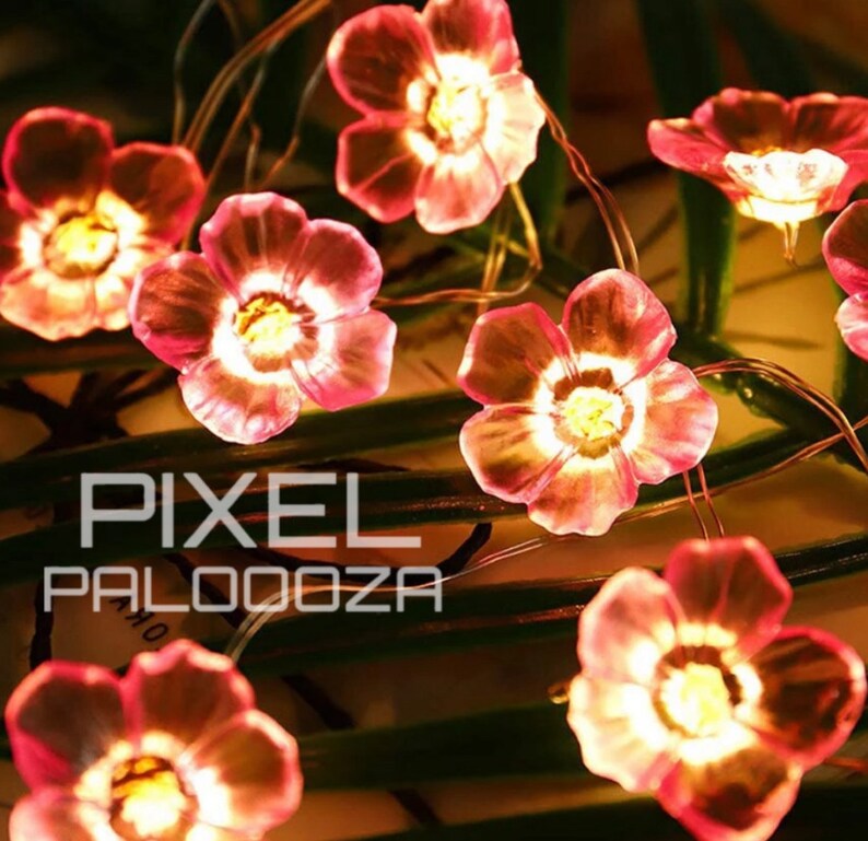 LED Pink Sakura Flower Fairy Lights Bedroom Decor Table Decor Garland ...