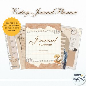 Digital Vintage Journal Planner - Etsy