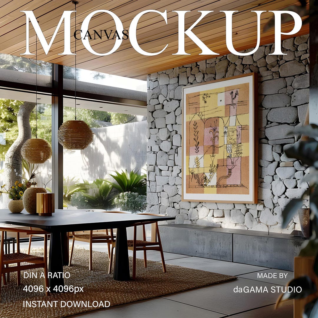 Canvas Mockup, Frame Canvas for Wall Art, Floating Canvas Mock up in ...