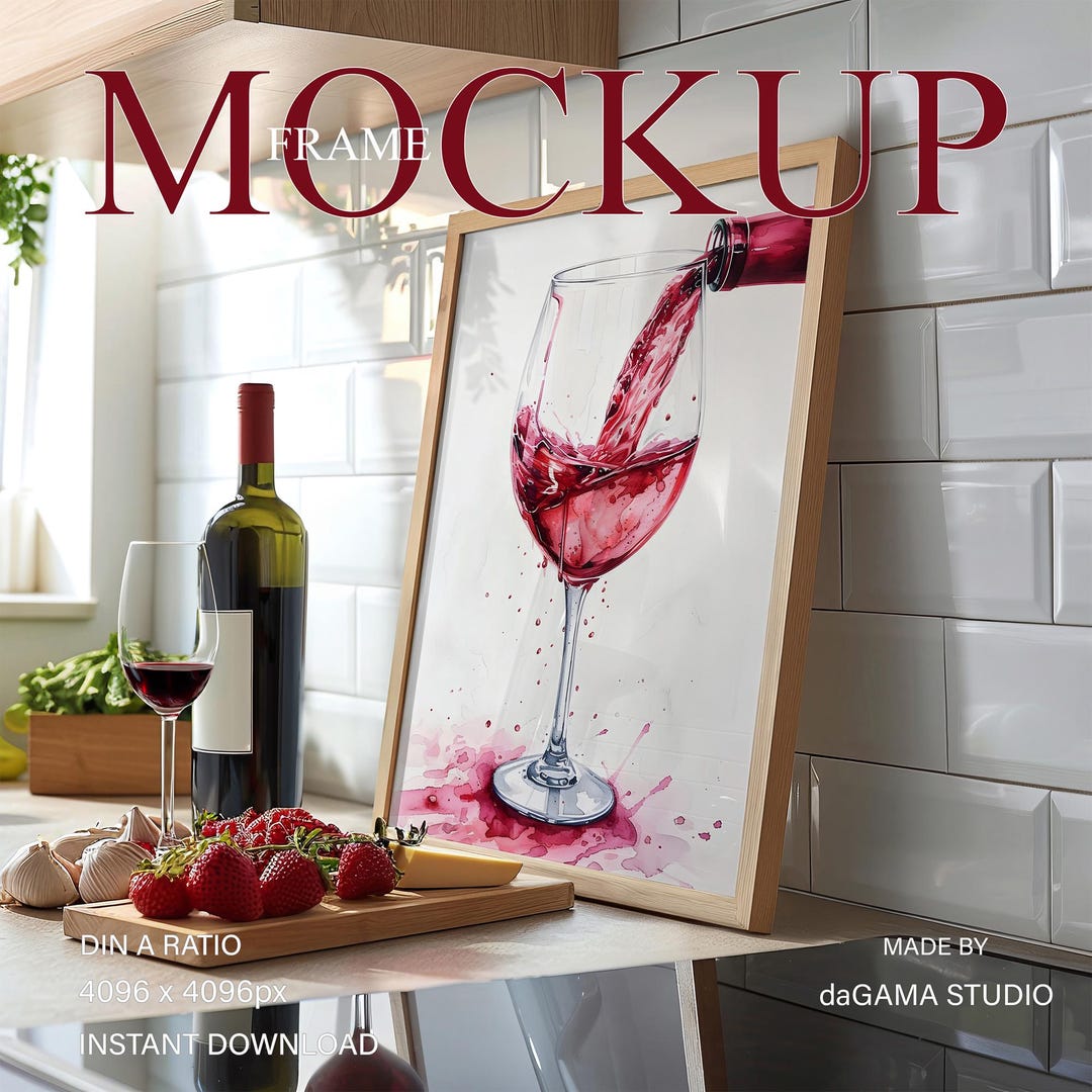 Frame Mockup, Kitchen Poster Mockup for Digital Print, DIN A Frame for ...