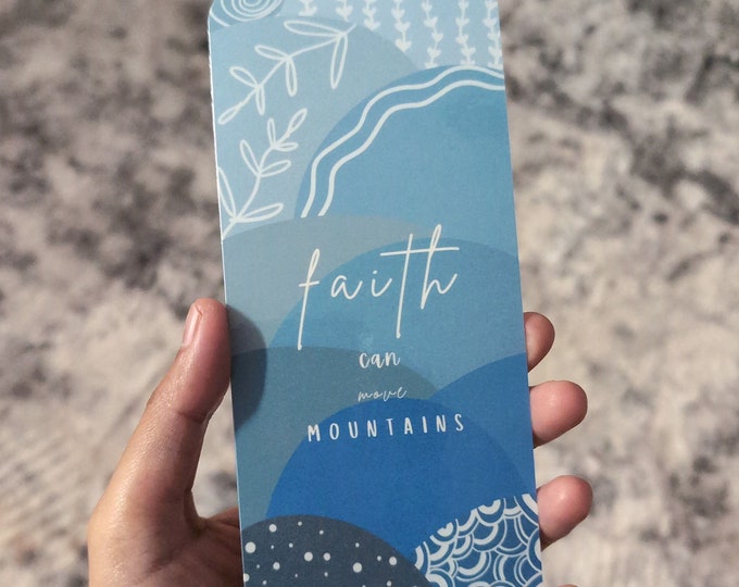 Faith Can Move Mountains | Handmade Laminated Bible Bookmark - Etsy
