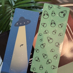 Laminated Alien Bookmarks | Set of Two - Etsy