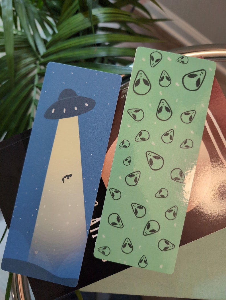 Laminated Alien Bookmarks | Set of Two - Etsy