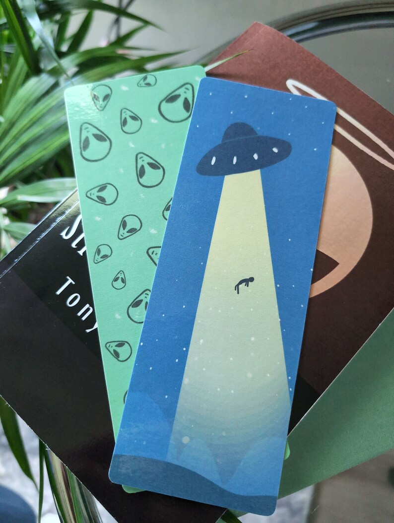 Laminated Alien Bookmarks | Set of Two - Etsy