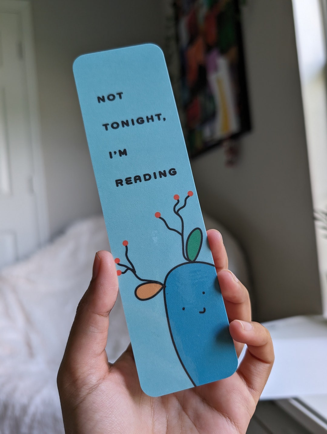 Not Tonight, I'm Reading | Handmade Laminated Bookmark - Etsy
