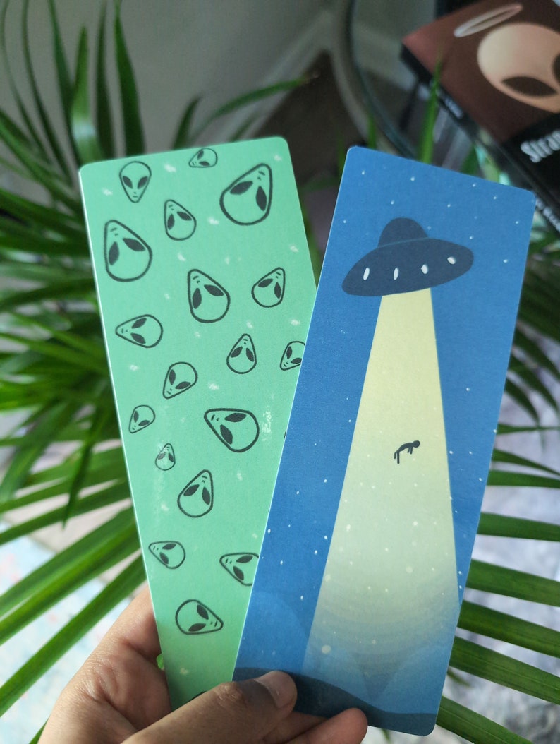 Laminated Alien Bookmarks | Set of Two - Etsy