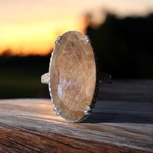 Designer BBJ Large Rare Tested Brown Sapphire, Topaz and Sterling ...