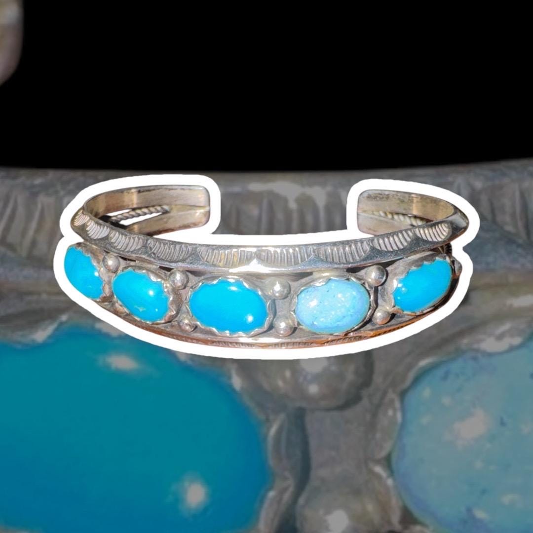 Vintage Rare Larry Moses Yazzi Signed Sterling Silver and Turquoise ...