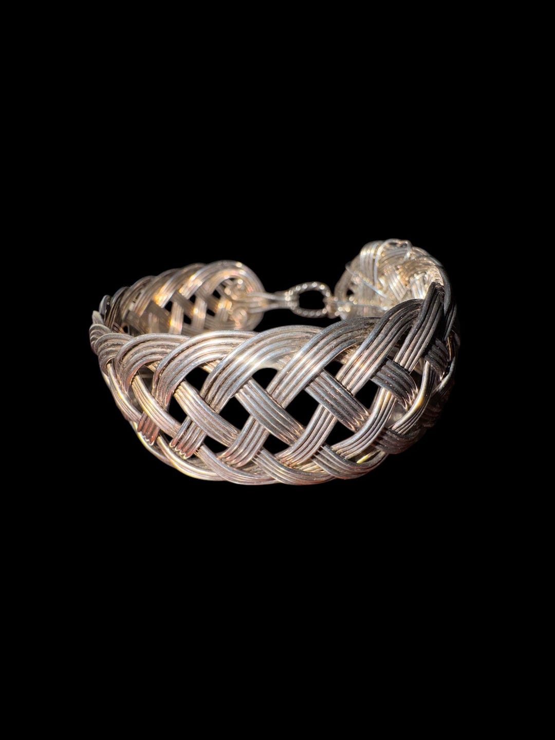 Vintage Artesian Designed 1 Wide Weave Wire Wrap Sterling Silver Cuff ...