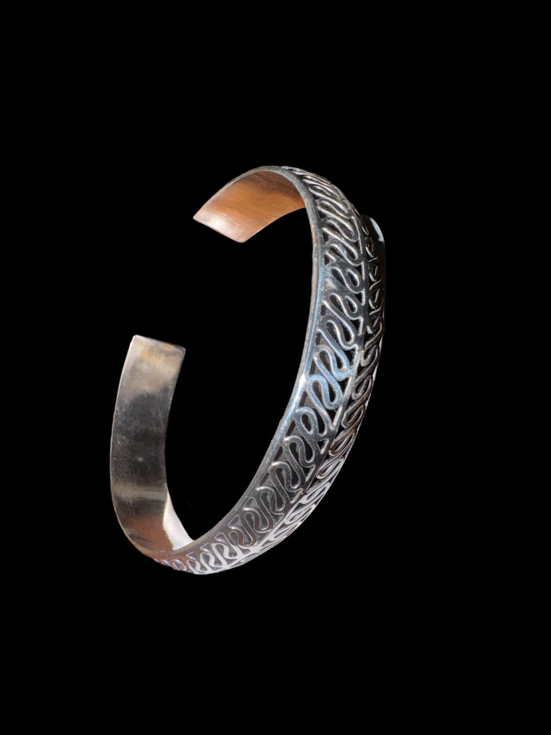 14 Gram Sterling Silver Double Loop Design Cuff Fits Size 7 Wrist. Has ...