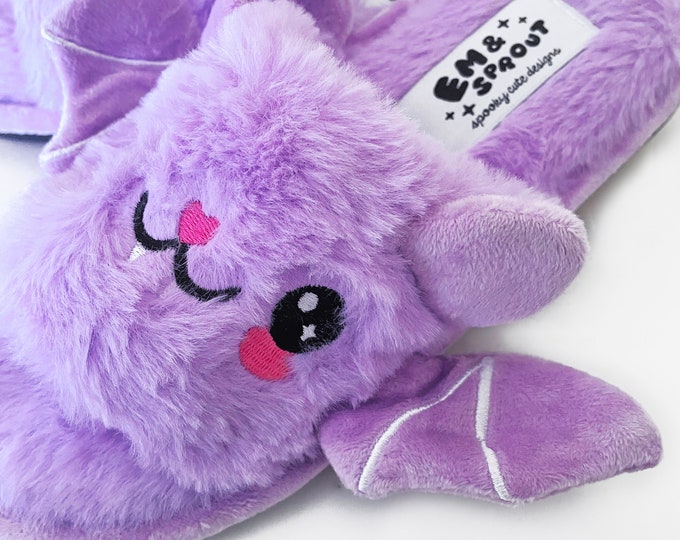 Purple Bat Slippers - Womens Sizes 6 - 12 - Etsy