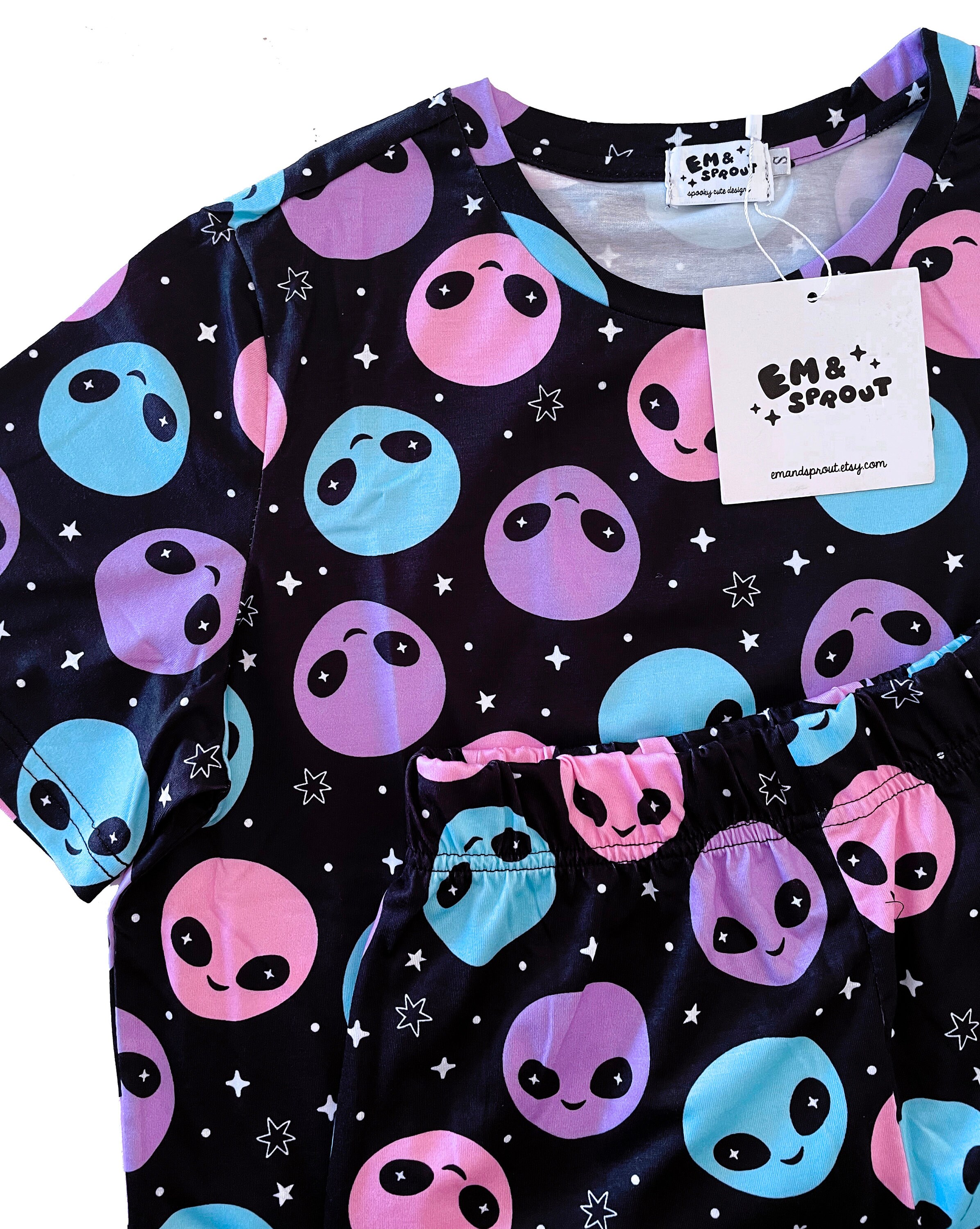 Alien Pajamas Shorts and Top Set - Etsy