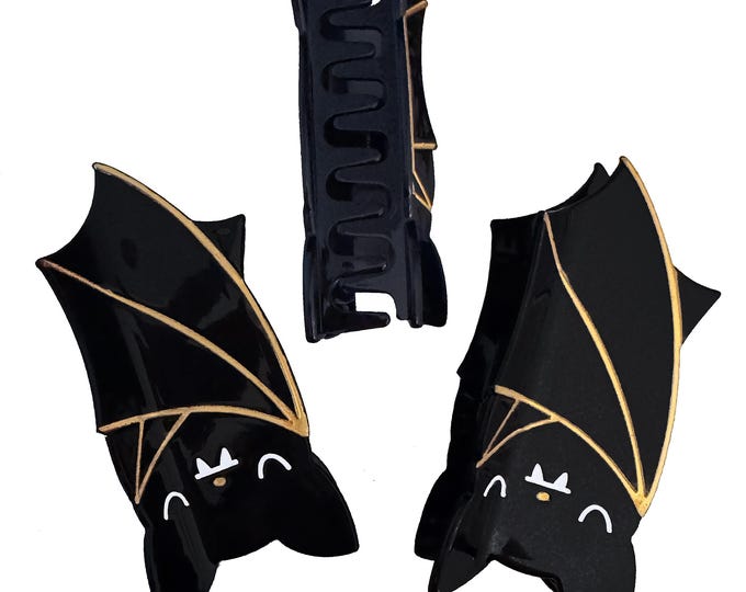 Hanging Bat Claw Clip - Black - Etsy