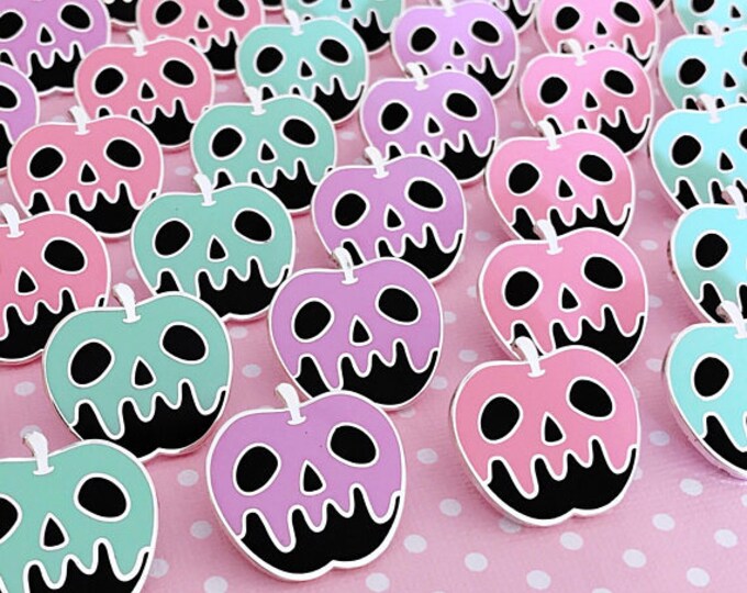 Pastel Poison Black Apple Enamel Pin Your Color Choice - Etsy