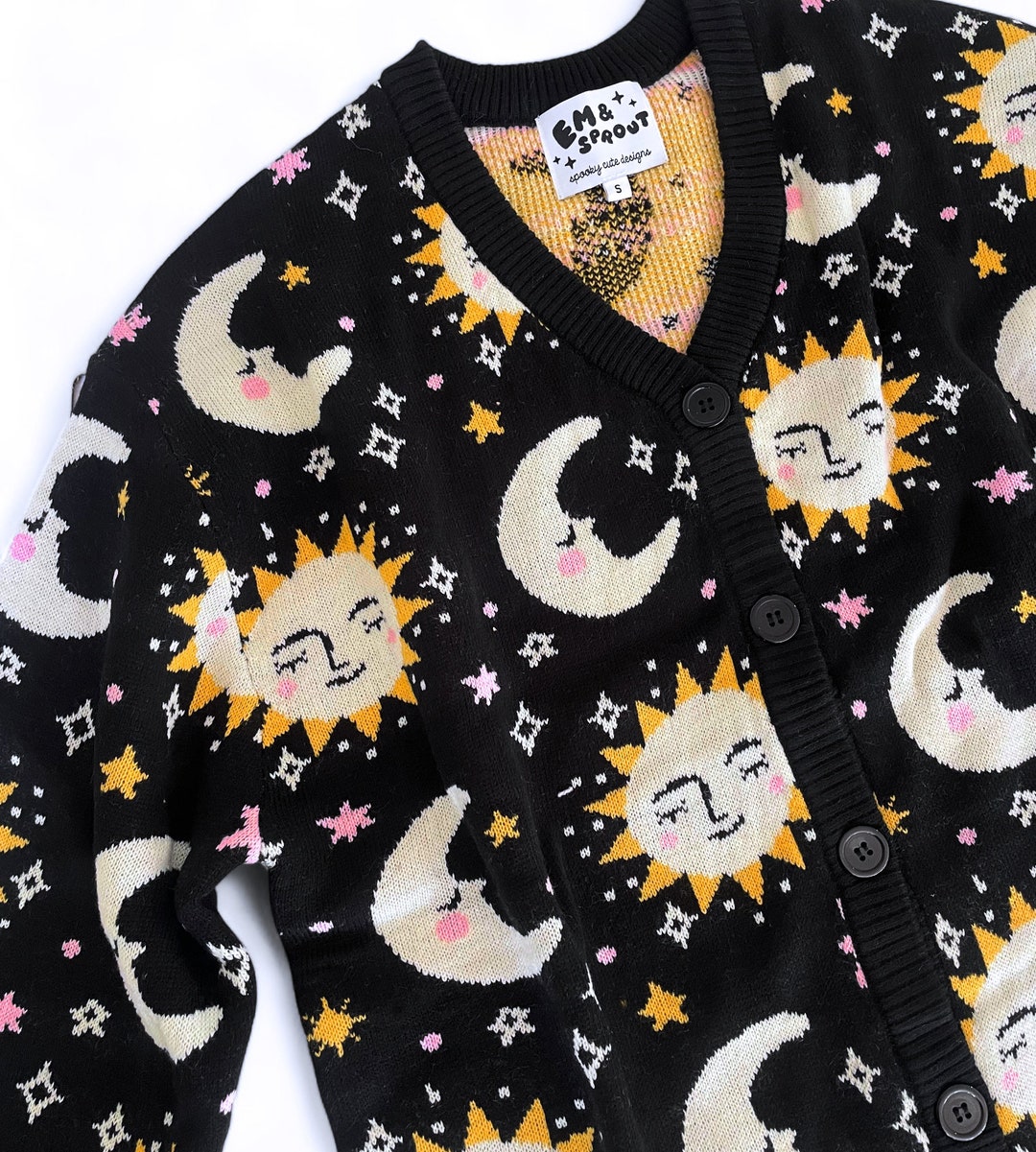Sun and Moon Cardigan Sweater - Ladies Sizes S-3X - Etsy