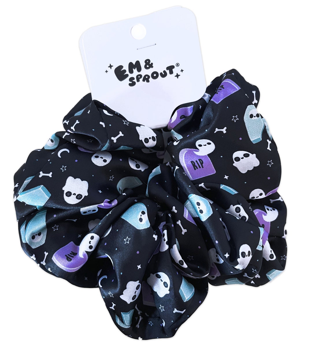 Jumbo Black Graveyard Ghost Scrunchie - Etsy