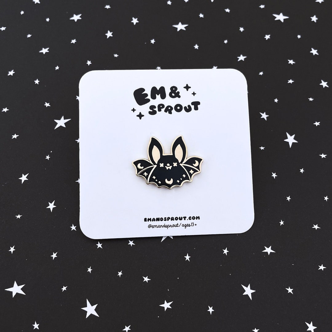 Cute Bat Enamel Pin - Etsy
