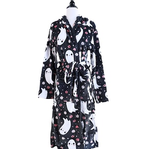 Charcoal Gray Floral Ghost Robe - Sizes S to 3X - Etsy
