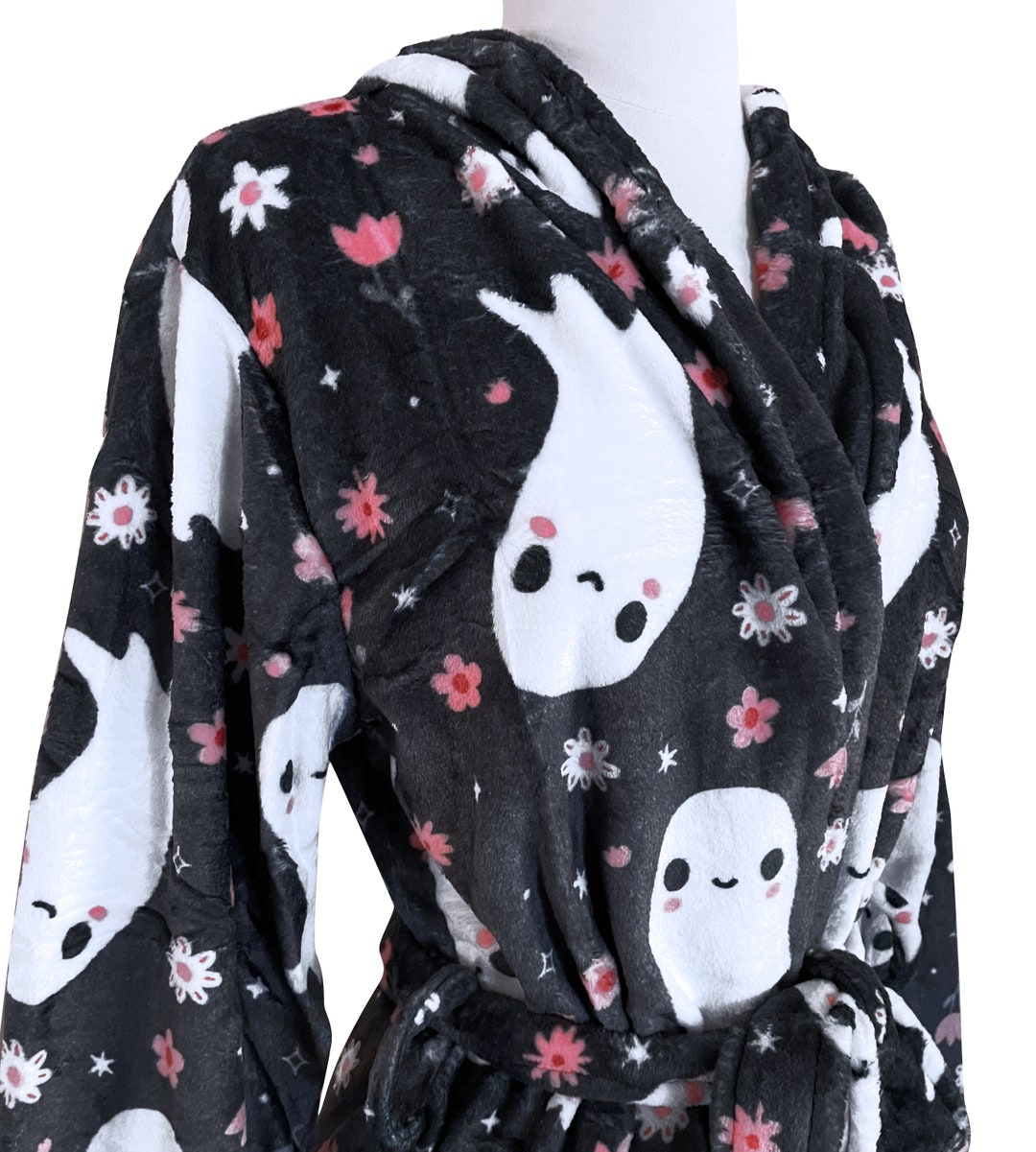 Charcoal Gray Floral Ghost Robe - Sizes S to 3X - Etsy