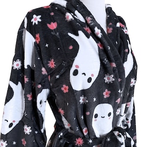 Charcoal Gray Floral Ghost Robe - Sizes S to 3X - Etsy
