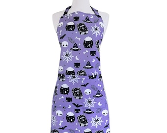 Triple Moon Embroidered Apron Pagan Witch Goth Cooking - Etsy