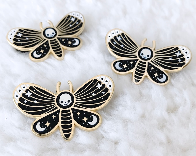 Death Head Moth Enamel Pin - Etsy