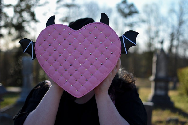Studded Devil Heart Crossbody Backpack Convertible Bag Your - Etsy