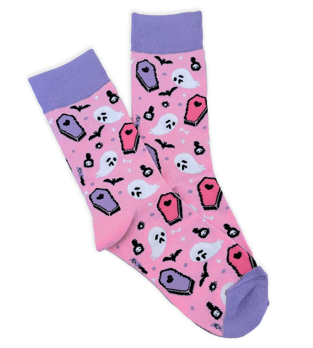 Pink Ghost and Coffin Socks - Etsy