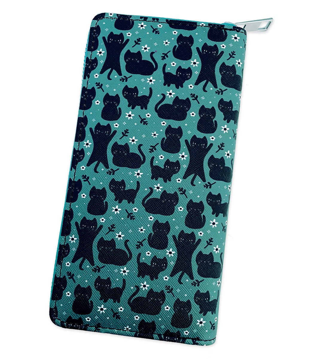 Floral Cat Long Wallet - Etsy