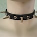 Black Leather Choker With Long Spikes and Eyelets - Etsy