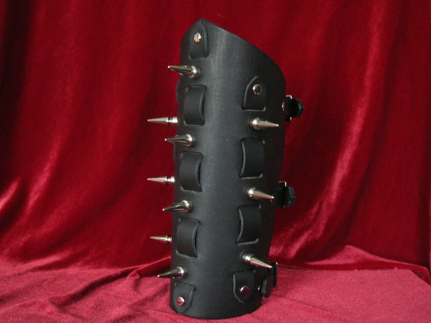 Road Warrior Black Leather Gauntlet With Woven Leather Straps - Etsy