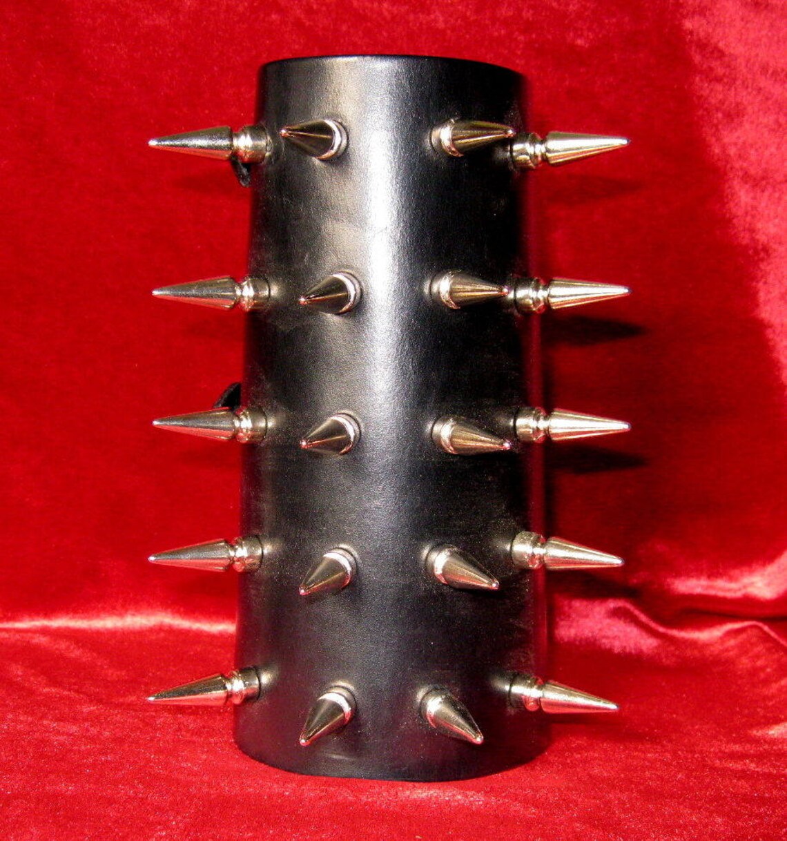 Large Black Leather Gauntlet With 20 Long Spikes - Etsy